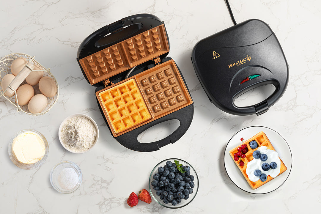2-SECTION WAFFLE MAKER – Holstein Housewares